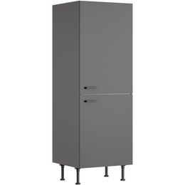 KOCHSTATION Midischrank &raquo;KS-Paula&laquo; 60 cm breit, 176 cm hoch, mit 2 T&uuml;ren, 3 Einlegeb&ouml;den grau anthrazit, B/H/T: 60cm x 176,6cm x 58,4cm, T&uuml;ren: 2 Stk.