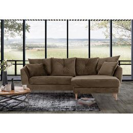 GUTMANN FACTORY Ecksofa braun 100% Polyester B/H/T: 210cm x 70cm x 156cm, Samtoptik