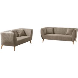 Home Affaire Polstergarnitur &raquo;Lazio modern und bequem, schmale Armlehnen, tolle Detailverarbeitung&laquo; Set, 3-Sitzer und 2-Sitzer, 2 Stk. tlg. zwei 