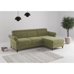 Sit & More sit&more Ecksofa &raquo;Glendale, L-Form&laquo; inkl. Kopfteilverstellung,wahlweise mit Vorziehsitz und Bettkasten gr&uuml;n 100% Polyester B/H/T: 253cm x 84cm x 166cm
