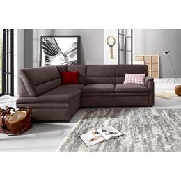 Sit & More sit&more Ecksofa &raquo;Pisa L-Form&laquo; mit Federkern, wahlweise mit Schlaffunktion braun NaturLEDER (echtes Rindsleder), Korpus in Kunstleder SOFTLUX ;Luxus-