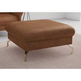 Sit & More sit&more Hocker &raquo;Fashion&laquo; inklusive Federkern, mit satinierten Nickelf&uuml;&szlig;en braun B/H/T: 89cm x 45cm x 89cm, Luxus-Microfasermit Pr&auml;gung,mit Federkern