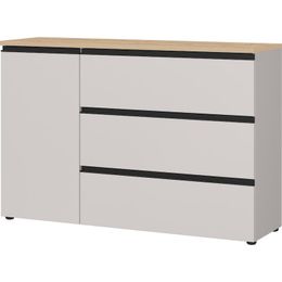 Germania Sideboard &raquo;Cormano&laquo; Kommode mit einer T&uuml;r und drei Schubk&auml;sten beige Holzwerkstoff B/H/T: 135cm x 91cm x 41cm, 3 Stk., 1 Stk.
