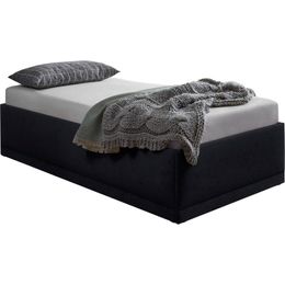 Westfalia Schlafkomfort Polsterbett &raquo;Texel&laquo; Standardh&ouml;he mit Zierkissen, Bettkasten bei Ausf&uuml;hrung mit Matratze schwarz Bezug Bett: Veloursstoff 100% Polyester oder 