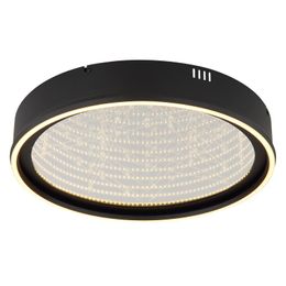 Globo LIGHTING Deckenleuchte &raquo;MIRRORA&laquo; LED-Modul 1 Stk. LED Deckenleuchte schwarz matt mit 3D Glas- und Kristalleffekt schwarz 1, &Oslash; 51,5cm H: 8,5cm, 1