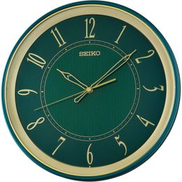 Seiko Unisex Wanduhr Quarzuhr, durchlaufende Sekunde, K&uuml;che, B&uuml;ro, Wohnzimmer, Esszimmer gr&uuml;n B/H/L: 4,5cm