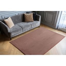 Obsession Fellteppich &raquo;Infinity 200&laquo; rechteckig 40 mm H&ouml;he Kunstfel, Uni Farben, Kaninchenfell Haptik, supersoft beige Polyester B : 80cm 1 Stk., 40mm, L: 150cm