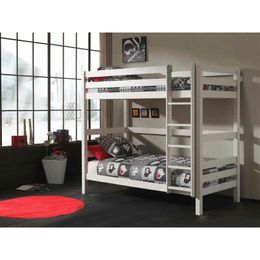 Vipack Etagenbett &raquo;Pino, inkl. Rolllattenrost, Leiter und Absturzschutz&laquo; B/H/T ca. 210x182x105cm, massiv Kiefer verschiedene Farben, wahlweise ohne Schublade