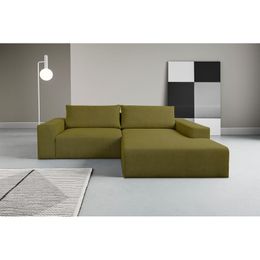 WERK2 Ecksofa &raquo;Rio 262 x 188 cm modern und bequem&laquo; Webstoff, L-Form gr&uuml;n 100% Polyester B/H/T: 262cm x 83cm x 188cm, Webstoff, Ottomane rechts