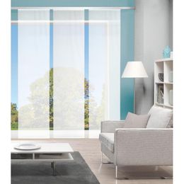 Vision S Schiebegardine &raquo;3ER SET ROM&laquo; Paneelwagen 3 Stk. tlg. HxB: 260x60, Schiebevorhang 3er Set Uni wei&szlig; Polyester 260cm, Paneelwagen, 60cm
