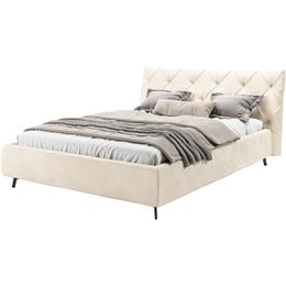 Home Affaire Polsterbett &raquo;Elloree, in 4 Breiten bis 200cm, auch in Leder&laquo; Kopfteilh&ouml;he 105 cm, belastbar bis 280 kg, auch in &Uuml;berl&auml;nge 220cm beige 94%