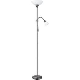 Eglo Stehlampe &raquo;UP 2 Stehlampe - Stahl - E27;E14 - 1X60W;1X18W - IP20&laquo; E27 1 Stk. Standleuchte, Leselampe, Wohzimmer, Schlafzimmer, H176,5 x &Oslash;27,5 cm 