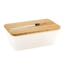 Kesper Brotkasten &raquo;Brotbox&laquo; inkl. integriertem Brotmesser beige Bambus, Melamin B/H/L: 20cm x 15,5cm x 34,8cm
