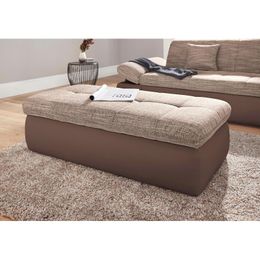 DOMO collection Hocker &raquo;PB MORIC praktisches Staufach unter der Sitzfl&auml;che, B/T 136/64cm&laquo; inklisive Staufach braun Microfaser PRIMABELLE (100% 