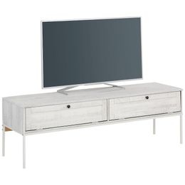 OTTO home Lowboard &raquo;Freya&laquo; Kommode mit 2 Klappen, Metallgriffen, aus Massivholz, Breite 140 cm beige B/H/T: 140cm x 45cm x 40cm