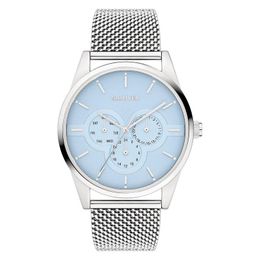 s.Oliver Herren s.Oliver Multifunktionsuhr &raquo;Round Basic&laquo; Quarzuhr, Armbanduhr, Herrenuhr, Edelstahlarmband, analog blau Einheitsgr&ouml;&szlig;e