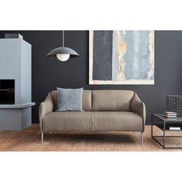 W.Schillig 2,5-Sitzer &raquo;sally Design Sofa, bequem, zeitlos und elegant&laquo; mit Metallf&uuml;&szlig;en in Chrom gl&auml;nzend, Breite 174 cm braun Longlife Xtra-Leder Z59: