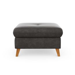 Sit & More sit&more Stauraumhocker &raquo;G&ouml;teborg&laquo; mit Federkern grau B/H/T: 76cm x 47cm x 63cm, Luxus-Microfaser