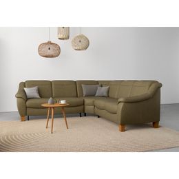 OTTO home Ecksofa &raquo;Caldera L-Form&laquo; Federkern, optional Kopfteilverstellung, Schlaffunktion & Bettkasten gr&uuml;n 100% Polyester B/H/T: 270cm x 250cm, 