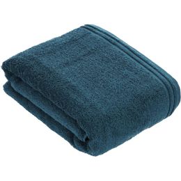 Vossen Badetuch &raquo;Calypso Feeling&laquo; mit schmaler Bord&uuml;re aus 100% Baumwolle, Vegan, einfarbig blau Walkfrottee, Obermaterial: 100% Baumwolle B/L: 100cmx150cm, 
