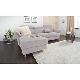 Sit & More sit&more Ecksofa &raquo;Avignon L-Form&laquo; Kopfteilverstellung, wahlweise mit Schlaffunktion und Bettkasten silber Flachgewebe (90% Polyester, 10% Polyamid);