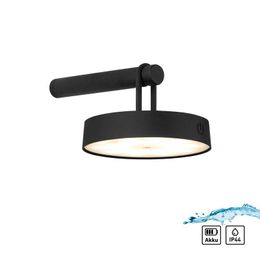JUST LIGHT Wandleuchte &raquo;ARMA&laquo; LED-Modul 1 Stk. Warmwei&szlig; Akkuleuchte schwarz 1, &Oslash; 12,8cm H: 8,7cm, 1 Stk.