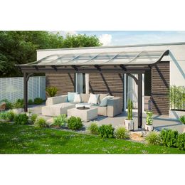 Skan Holz Terrassendach &raquo;Verona&laquo; grau Polycarbonat (PC) B/H/T: 648cm x 286cm x 339cm, farbig lasiert