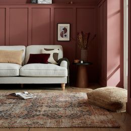 FLAIR RUGS Teppich &raquo;Miley Jute im Vintage-Design&laquo; rechteckig 8 mm H&ouml;he Jute Teppich blau Baumwolle, Jute, Kunstfaser B : 120cm 1 Stk., 8mm, L: 170cm