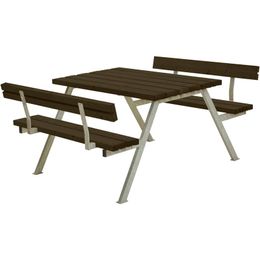 Plus Garten-Essgruppe &raquo;Alpha Kombim&ouml;bel mit 2 R&uuml;ckenlehnen&laquo; 1 Stk. tlg. 118x185x76/45 cm schwarz B/H/T: 185cm x 76cm x 118cm