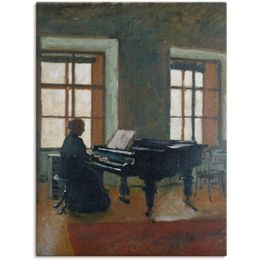 Artland Leinwandbild &raquo;Am Klavier. 1910&laquo; Instrumente 1 Stk. tlg. auf Holzrahmen gespannt braun Leinwand B/H/T: 60cm x 80cm, Leinwandbild Instrumente Hochformat