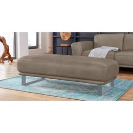 W.Schillig Hocker &raquo;montanaa&laquo; mit Metallkufen in Silber matt, Breite 141 cm braun B/H/T: 141cm x 42cm x 61cm, Longlife Xtra-Leder Z59