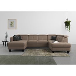 Sit & More sit&more Wohnlandschaft &raquo;Belluci U-Form&laquo; Kopfteilverstellung und Federkern, wahlweise mit Schlaffunktion braun B/H/T: 321cm x 85cm x 195cm, Luxus-