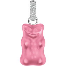Thomas Sabo Damen Thomas Sabo Kettenanh&auml;nger &raquo;Thomas Sabo x HARIBO Schmuck: Gro&szlig;er Anh&auml;nger Goldb&auml;r&laquo; mit Kristallglas, Zirkonia (synth.) pink Silber 