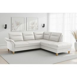 Sit & More sit&more Ecksofa &raquo;Pamela L-Form, Leder, B: 218 cm&laquo; optional Armteilverstellung, Schlaffunktion & Bettkasten grau B/H/T: 218cm x 90cm x 212cm, 