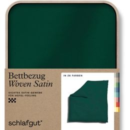 Schlafgut Bettbezug &raquo;Woven Satin&laquo; besonders dicht gewebt, Mix & Match: passender Kissenbezug erh&auml;ltlich gr&uuml;n Mako-Satin, Obermaterial: 100% Baumwolle B/L: 200cm