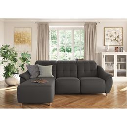 Home Affaire Ecksofa &raquo;Boston L-Form&laquo; Kopfteilverstellung an jeder Sitzfl&auml;che, wahlweise Relaxfunktion braun Struktur (100% Polyester);Luxus-Microfaser