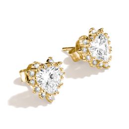 Thomas Sabo Damen Thomas Sabo Paar Ohrstecker &raquo;Zirkonia Ohrstecker in Herzform gelbgoldfarben&laquo; mit Zirkonia (synth.) gold Metall