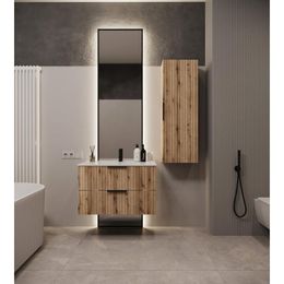 Welltime Waschtisch &raquo;TIBU mit Waschbecken. 2 Schubladen. 2 Breiten (60/80cm) und 4 Farben&laquo; Badschrank mit Waschbecken, Softclose, Ma&szlig;e B/H/T: 81,5/53/