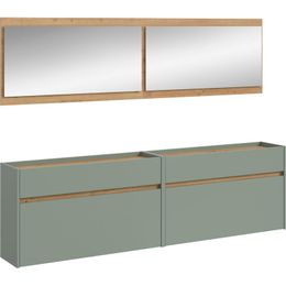 Home Affaire Garderoben-Set &raquo;EVRID, 4-teilig, Breite 220 cm, individuell h&auml;ngbar & erweiterbar&laquo; best. aus: 2x Kommode und 2x Spiegel, 4 Stk. tlg. 
