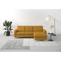 OTTO home Ecksofa &raquo;Summer L-Form&laquo; mit Recamiere, mit oder ohne Schlaffunktion und Bettkasten, Cord-Bezug gelb 100% Polyester B/H/T: 249cm x 91cm x 