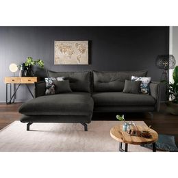 Home Affaire Ecksofa &raquo;Lazio modern und bequem, schmale Armlehnen, tolle Detailverarbeitung&laquo; Armlehnen verstellbar grau B/H/T: 255cm x 94cm x 180cm, 