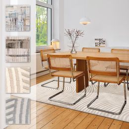 Astra Teppich &raquo;Jules 253&laquo; rechteckig 8 mm H&ouml;he Hoch Tief Struktur, Kurzflor, Wohnzimmer, Schlafzimmer beige Kunstfaser B : 133cm 1 Stk., 8mm, L: 190cm
