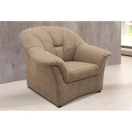DOMO collection Sessel &raquo;Papenburg zeitlose R&uuml;ckensteppung, elegante Armlehne&laquo; in gro&szlig;er Farbvielfalt braun Struktur ( 90% Polyester, 10% Polyacryl);