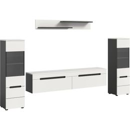Home Affaire Wohnwand &raquo;REHAT, TOPSELLER!, 4-teilig, wahlweise stehend und h&auml;ngend montierbar&laquo; Set bestehend aus: 2x Vitrine, Lowboard und Wandboard, 3