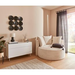 LeGer Home by Lena Gercke XXL-Sessel &raquo;ISALIE Cord, Lesesessel, Loveseat, inklusive Zierkissen&laquo; extra gro&szlig;e Sitzfl&auml;che, optional mit Hocker, 3 