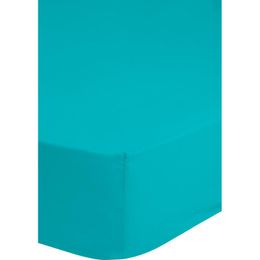 Good Morning Spannbettlaken &raquo;Jersey Spannbettlaken&laquo; 100% Baumwolle, Jersey, Rundumgummi, bis 25 cm h&ouml;he, 90/100x200, Wei&szlig; blau Jersey, Obermaterial: 