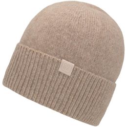 Chillouts Damen Chillouts Strickm&uuml;tze &raquo;Riana Hat&laquo; mit dezentem Markenlogo und breitem Umschlag braun Einheitsgr&ouml;&szlig;e