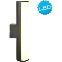N&auml;ve n&auml;ve LED Au&szlig;en-Wandleuchte &raquo;Flair&laquo; 1 Stk. Warmwei&szlig; Aluminium dunkelgrau L&auml;nge 30cm IP54 warmwei&szlig;es Licht grau 1, &Oslash; 6,5cm H: 30cm, 1 Stk.
