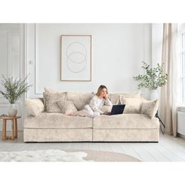 Home Affaire Big-Sofa &raquo;Casa XL, B: 190 cm&laquo; 4 Zierkissen, Mega-Sofa, in Cord oder Chenille-Struktur, Federkern beige 100% Polyester B/H/T: 190cm x 