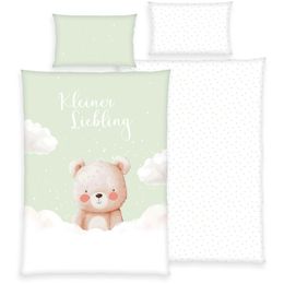 OTTO home Kinderbettw&auml;sche &raquo;Kleiner Liebling in Gr. 100x135 und 135x200 cm&laquo; 2 Stk. aus Baumwolle, mit niedlichem B&auml;renmotiv & Schriftzug, 
